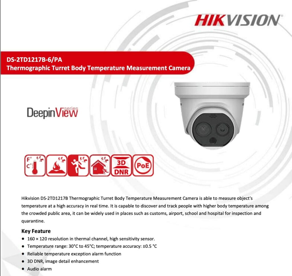 Hikvision Thermographic Body Temperature Measurement IP Camera ...