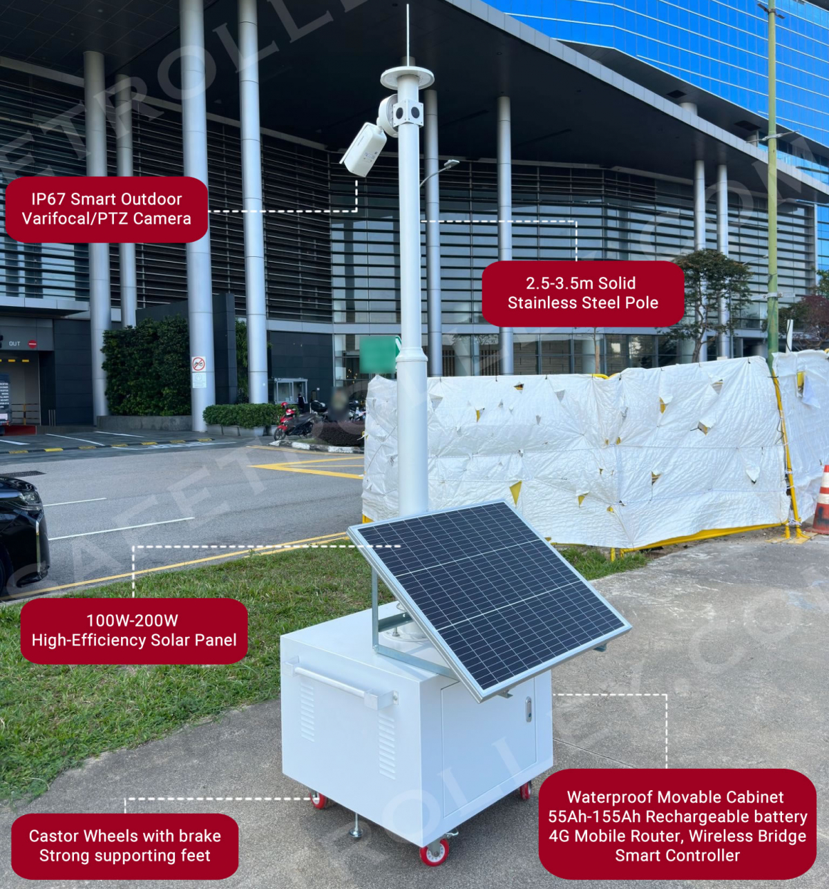Solar Powered CCTV Solution - SafeTrolley