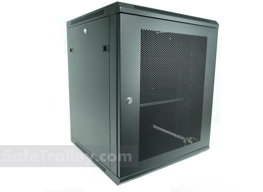 15U Wall Mount Server Rack W6615M Mesh Door - SafeTrolley