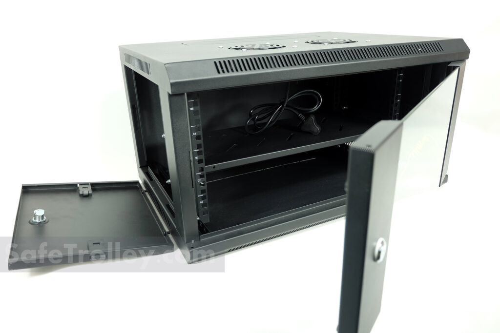 6U Wall Mount Server Rack W6406G Glass Door - SafeTrolley